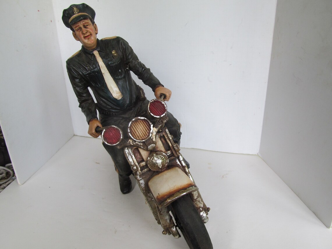 XL Large Policeman on Motorcycle Statue Motorcycle Police Man - Etsy