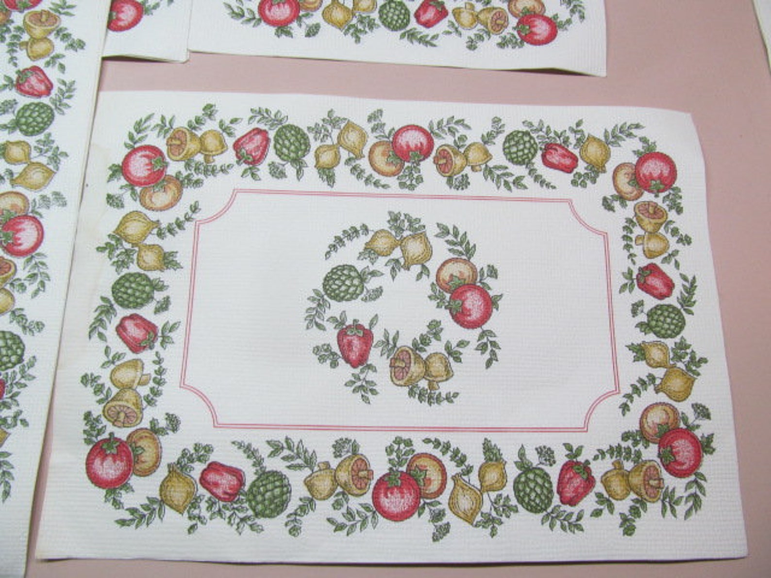 Rare Placemats Mushrooms Spice of Life Bohemian Kitchen Mushroom ...