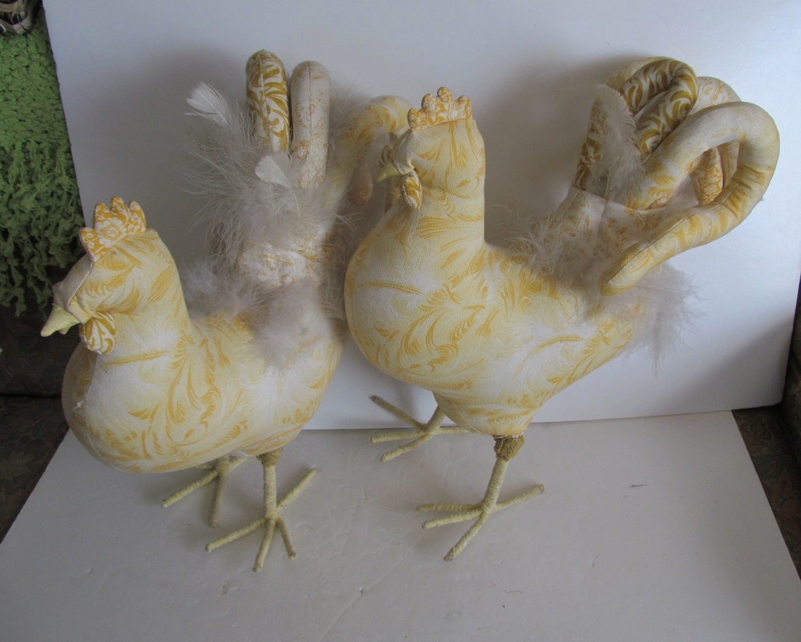 Fancy Chickens Large Rooster Hen Figurines Rooster Decor | Etsy