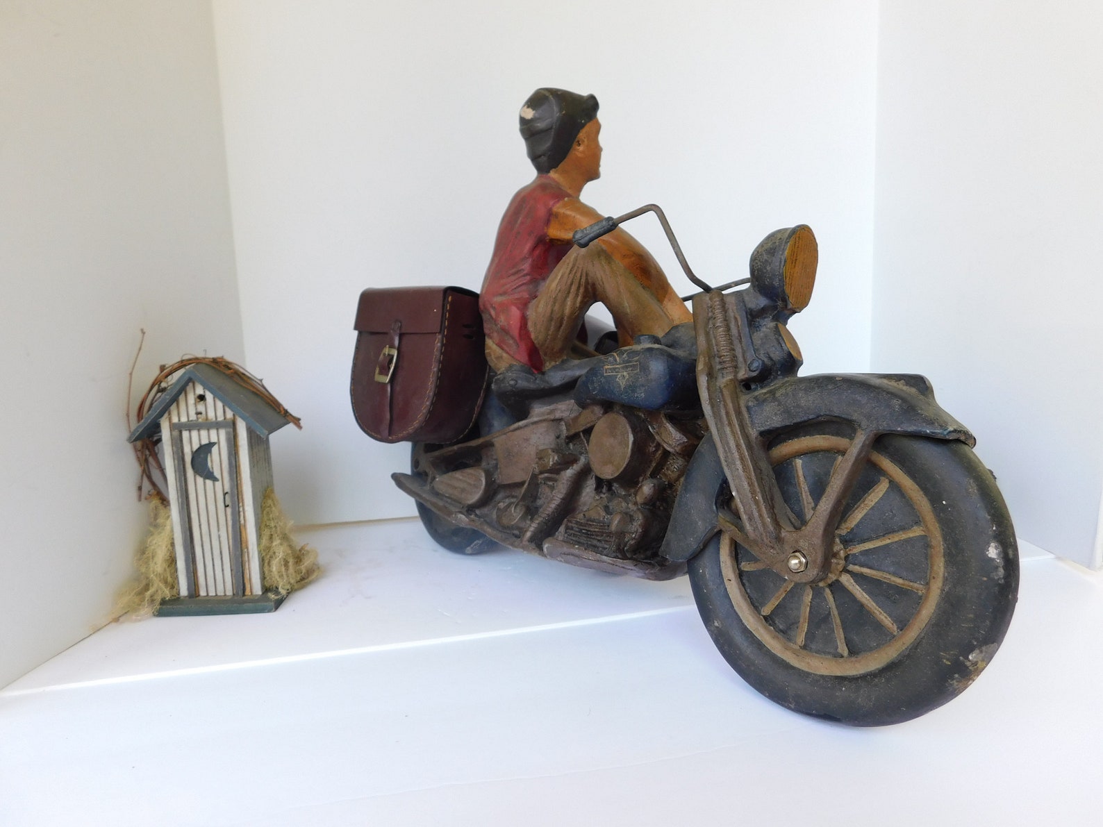 Huge Antique Motorcycle Rider Statue Motorcycle Gift for Him | Etsy