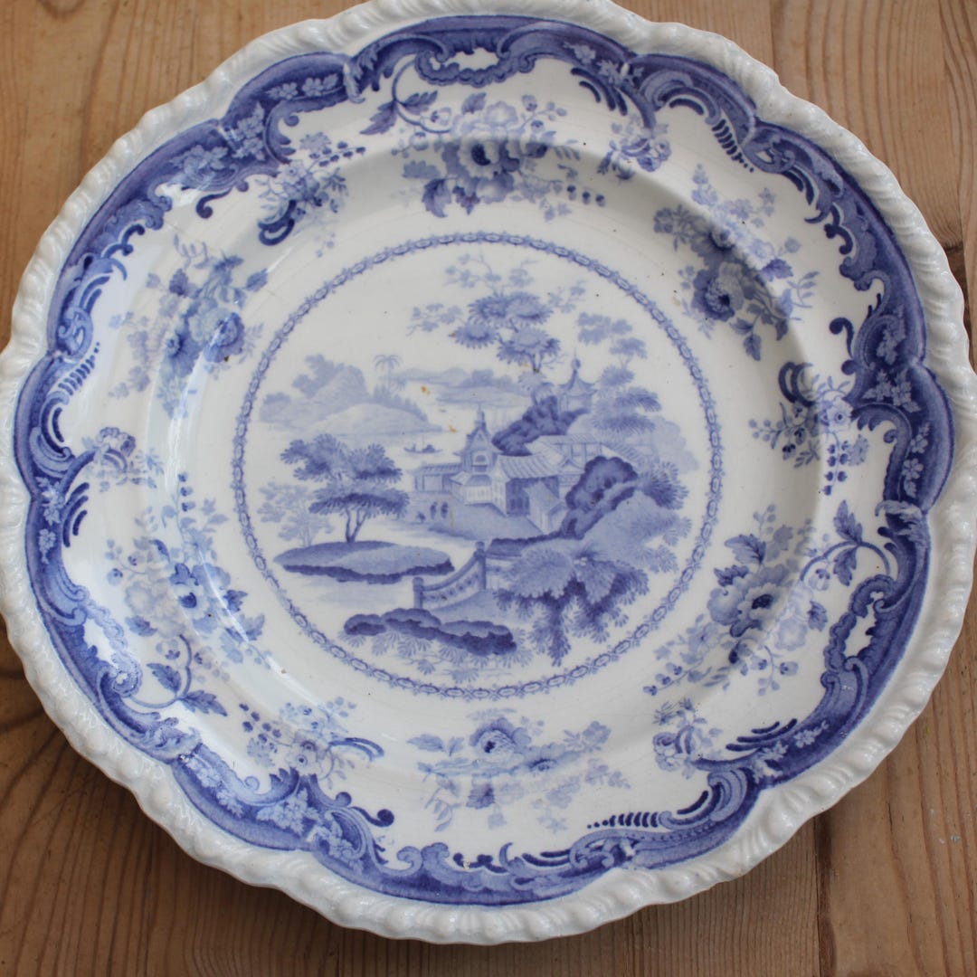 Antique Minton's Opaque China Chinese Marine Dinner Plate/1830/made in ...