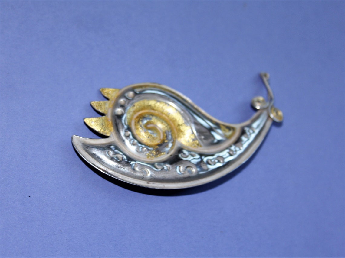 Vintage Silver Plated Snail Brooch/ Costume Jewellery /malacologist/fun ...
