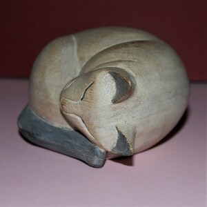 Vintage Hand Carved Wooden Delightful Cat Napping/figurine - Etsy