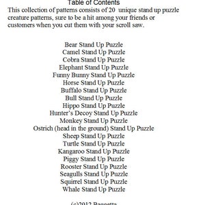 Scrollsaw 20 Creature Puzzle Patterns - Etsy