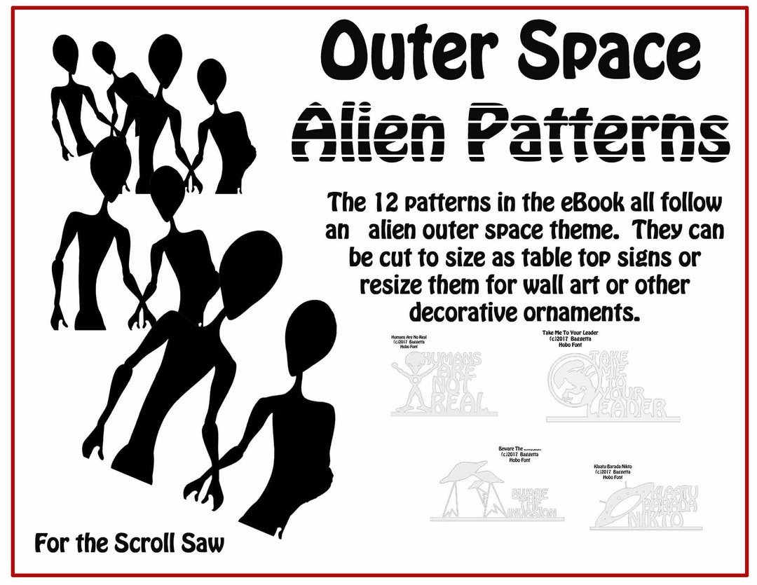 Scrollsaw Alien Patterns Ebook - Etsy