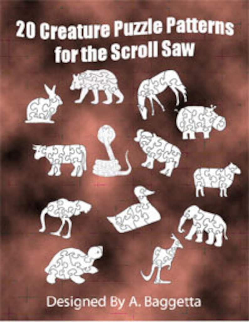Scrollsaw 20 Creature Puzzle Patterns - Etsy