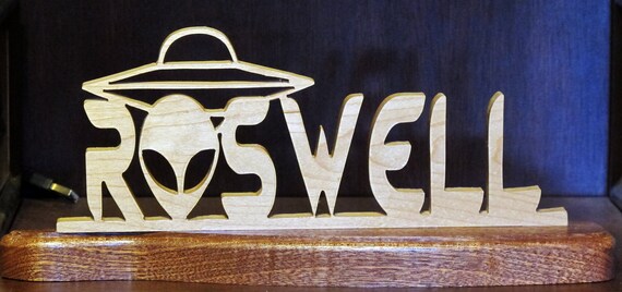 Roswell Hand Cut Wood Sign | Etsy