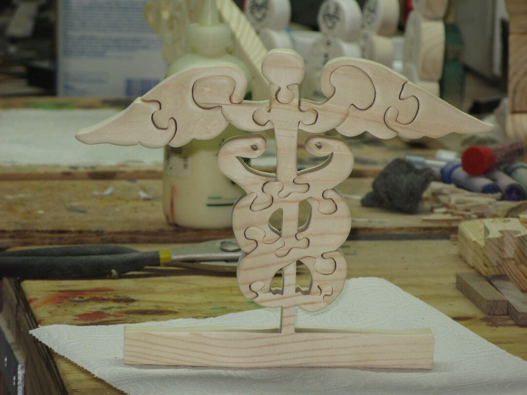Caduceus Stand up Wood Puzzle - Etsy