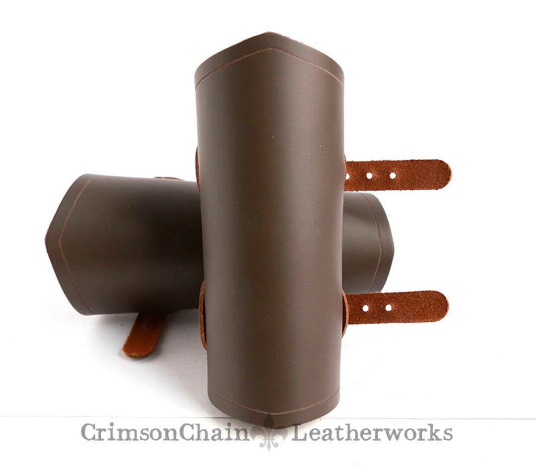 Medium Brown Plain Bracers by Crimson Chain Leatherworks SCA - Etsy