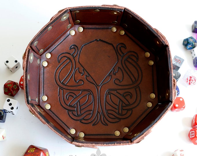 Brown Collapsible Cthulhu Dice Tray by Crimson Chain - Etsy