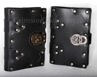 Black Leather Sketchbook Cover Large by Crimson Chain | Etsy