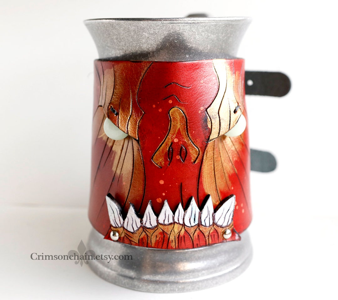Monster Mug 1 Beryl by Crimson Chain Leatherworks SCA - Etsy