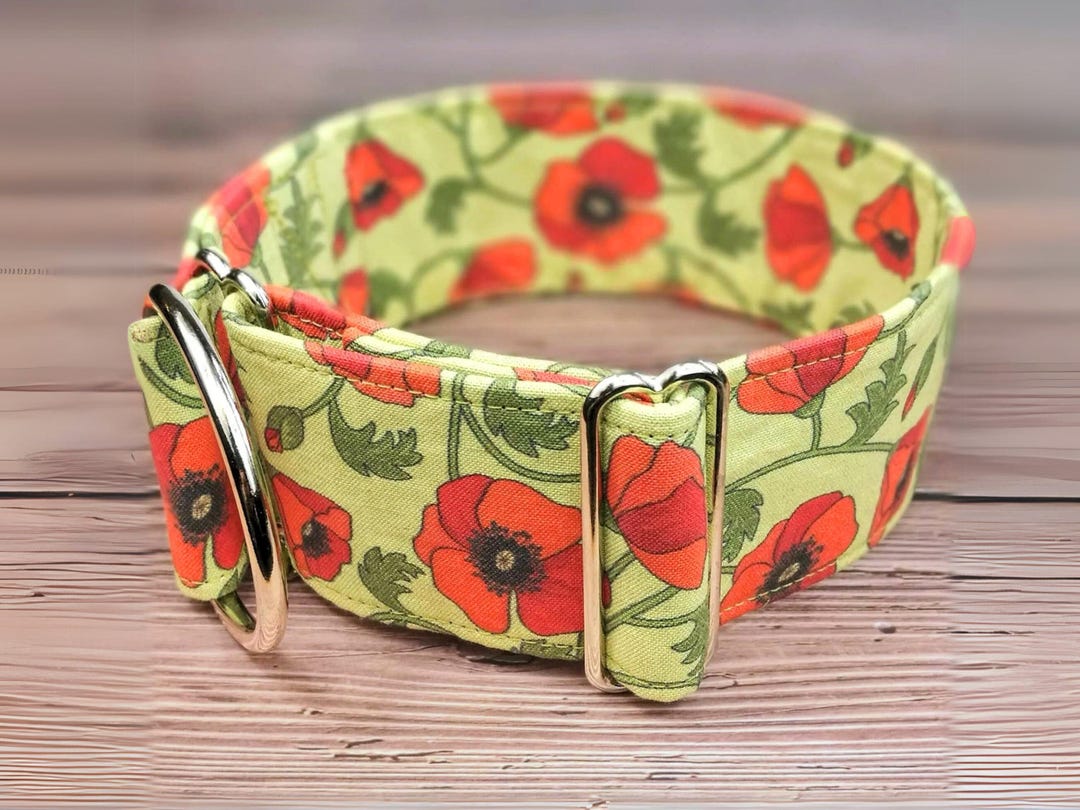 Poppy Dog Collar, Girl Dog Collar, Flower Dog Collar Poppies, Limited ...