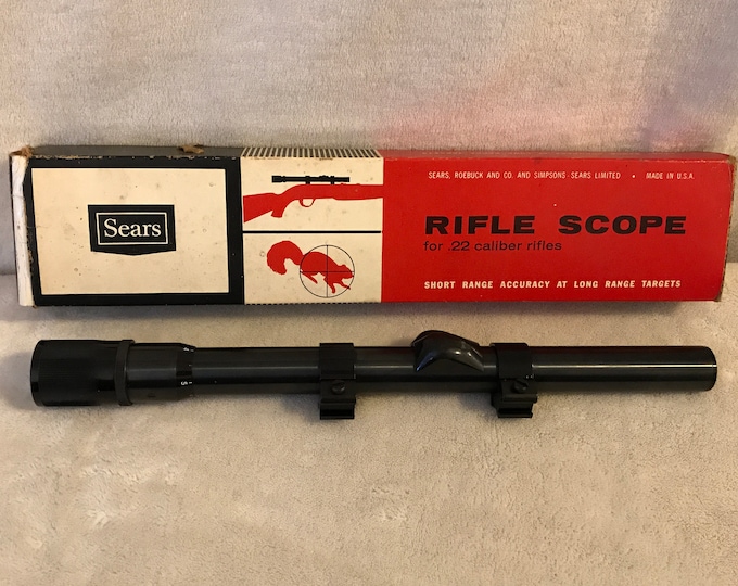 Vintage Sears Rifle Scope in Original Box for .22 Caliber Rifle Gun ...
