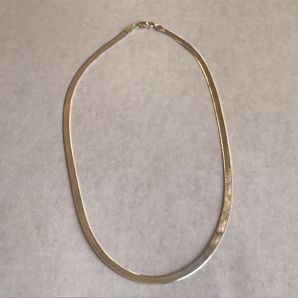 Vintage Flat Lay Chain Sterling Silver 925 Necklace - Etsy
