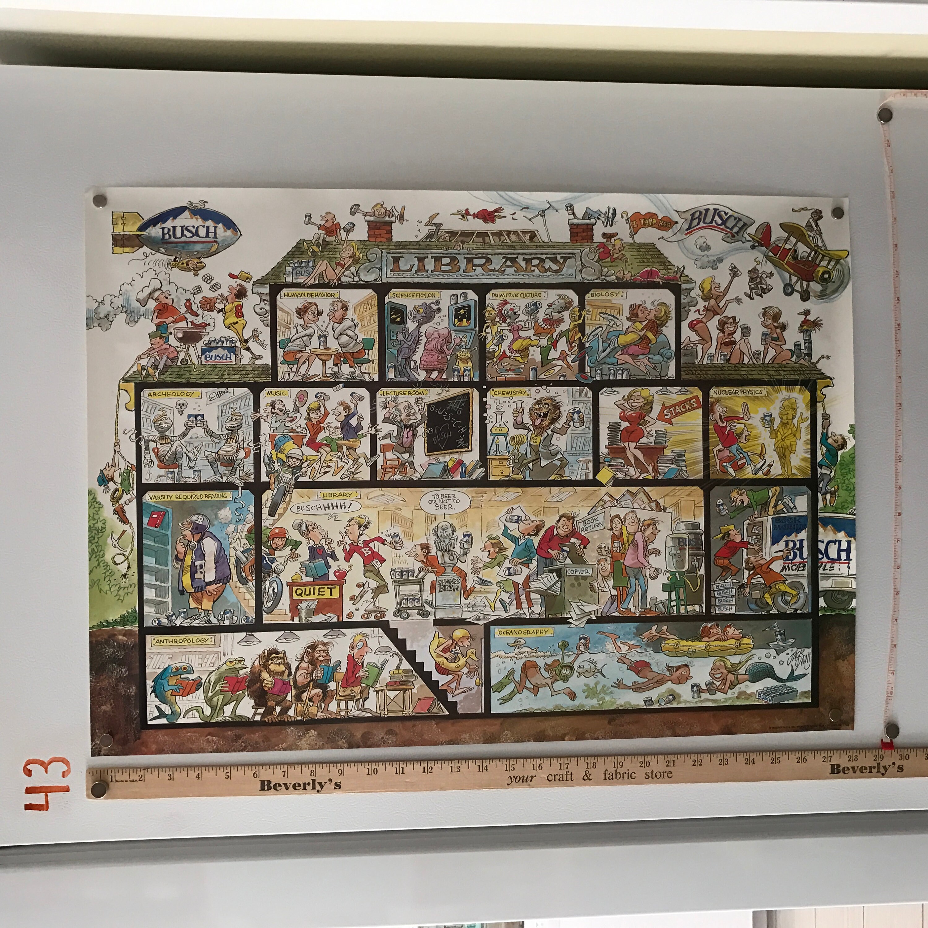 Vintage Busch Library Comic Strip Anheuser Busch Beer Alcohol Liquor ...