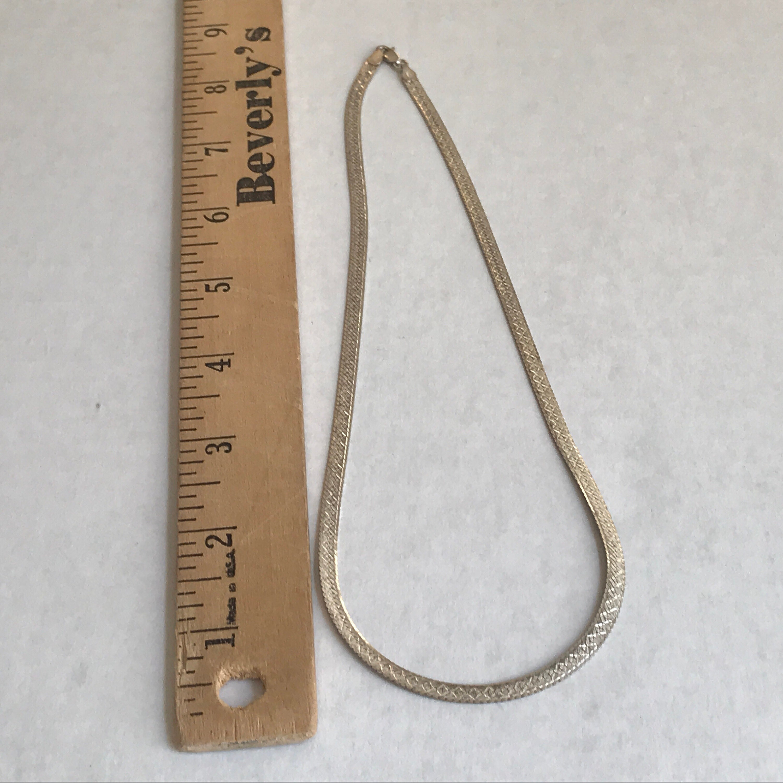 Vintage Flat Lay Chain Sterling Silver 925 Necklace - Etsy