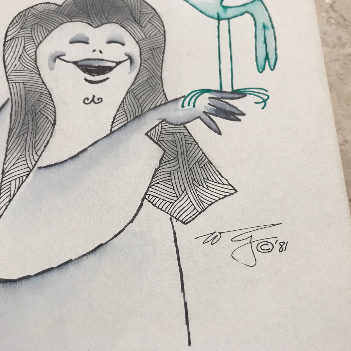 Vintage Original Art by Willis Henry Goldsmith Woman With Blue - Etsy