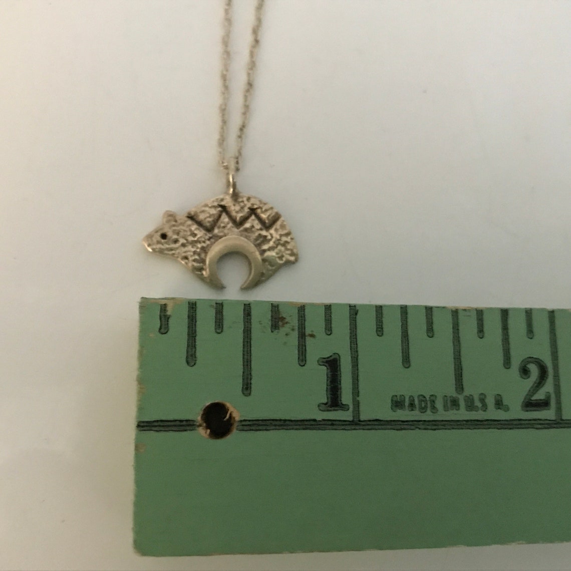 Vintage Native American Bear Pendant Sterling Silver Pendant and Chain ...