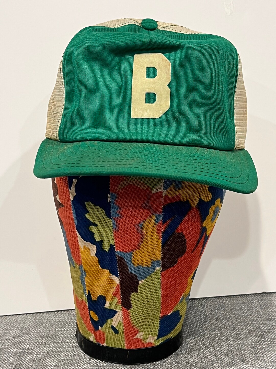 B Letter Green Panel White Baseball Team Vintage Snap Back Hat - Etsy