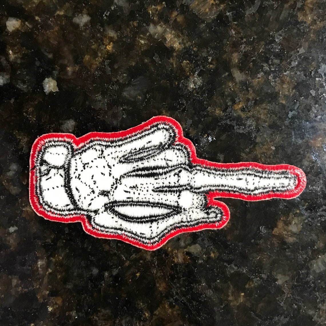 Vintage Skeleton Hand flipping Off Giving the Finger Motorcycle Biker ...