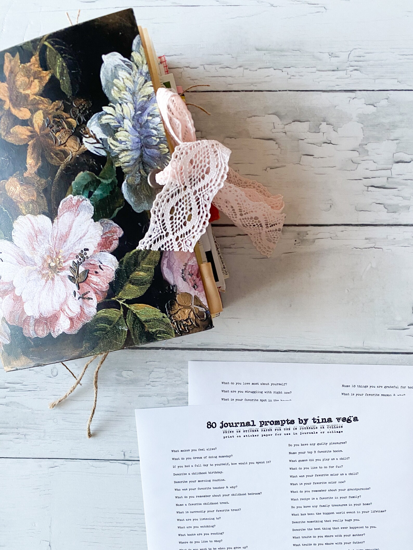 80 Cut & Paste Journal Prompts Printable - Etsy