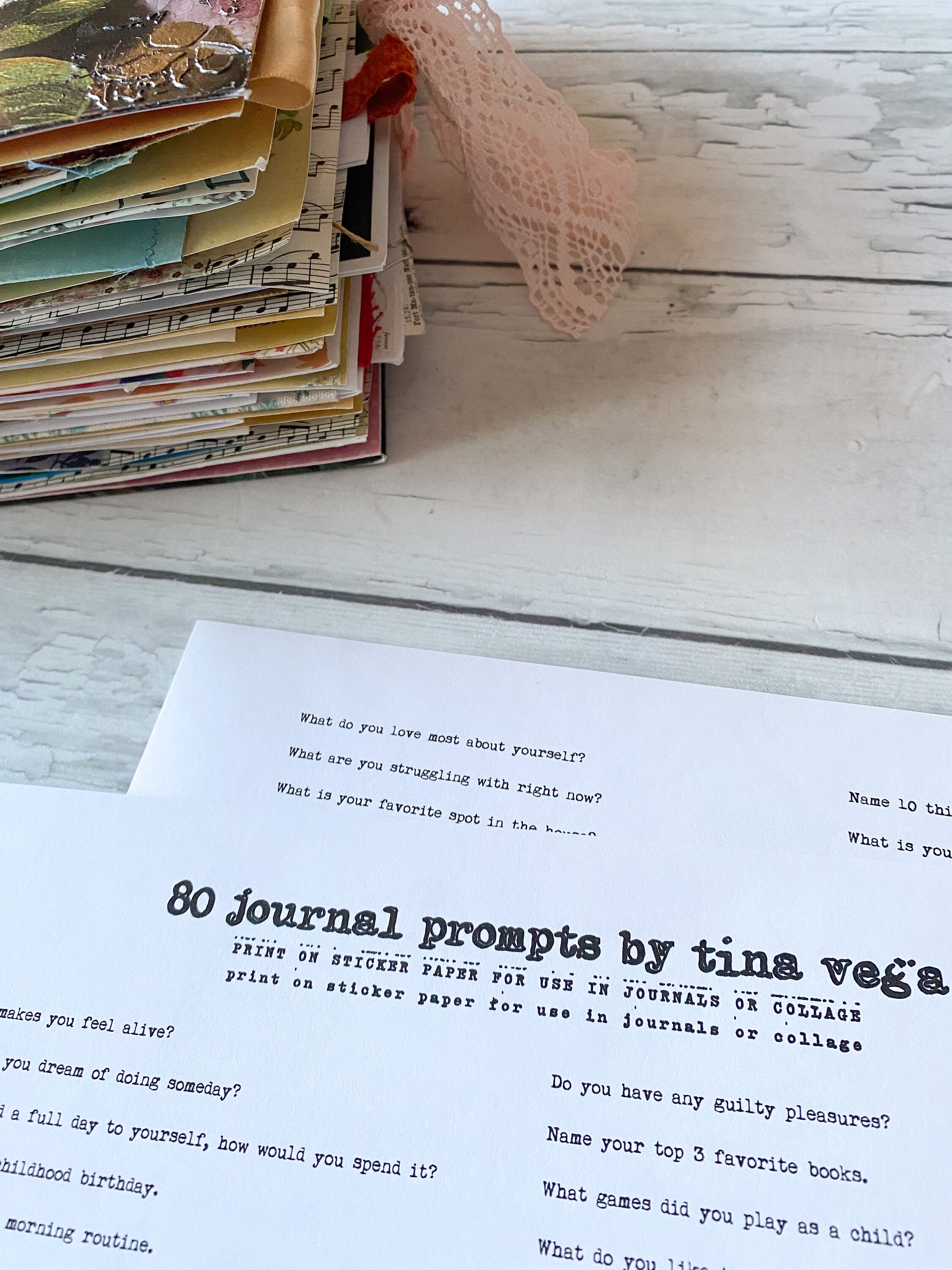 80 Cut & Paste Journal Prompts Printable - Etsy