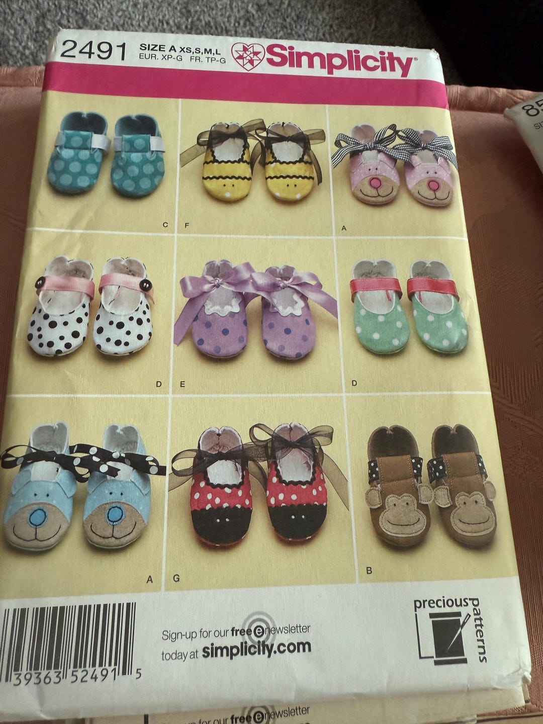 Simplicity 2491 Baby Shoe Pattern - Etsy