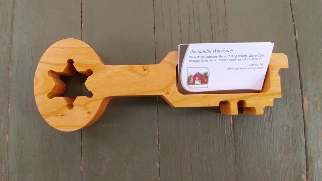 Business Card Holder, Carved Wood Jail Key, Corrections Officer ...
