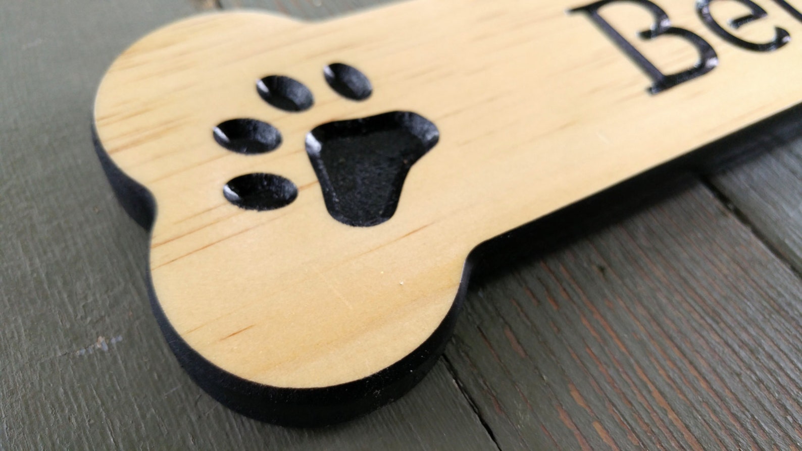 Custom Dog Bone Sign, Wood Dog Bone, Personalized Dog Bone Sign, Kennel ...