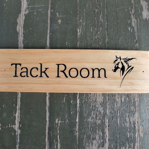 Horse Tack Room Barn Sign, Wood Horse Sign, Tack Sign for Stable or ...