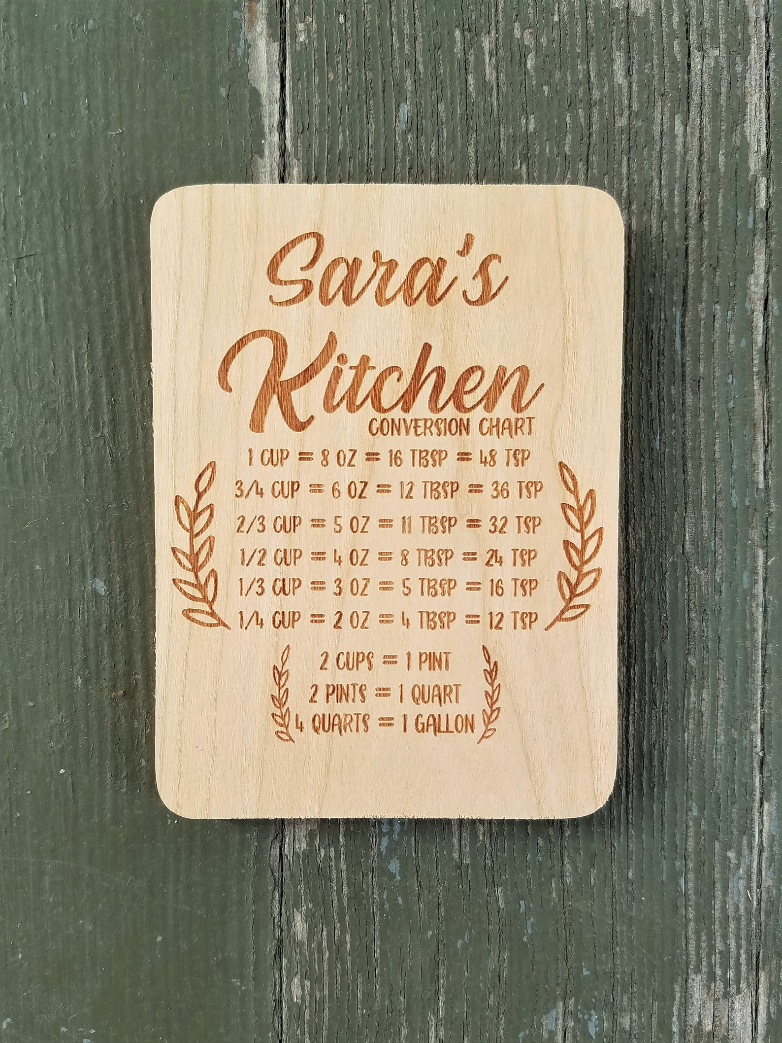 Kitchen Conversion Chart Magnet Kitchen Measuring Equivalent - Etsy