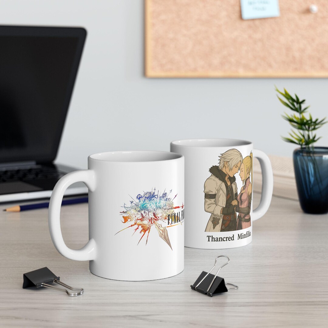 Final Fantasy XIV Thancred & Minfilia Ceramic Mug, Gamer Gift, Fantasy ...