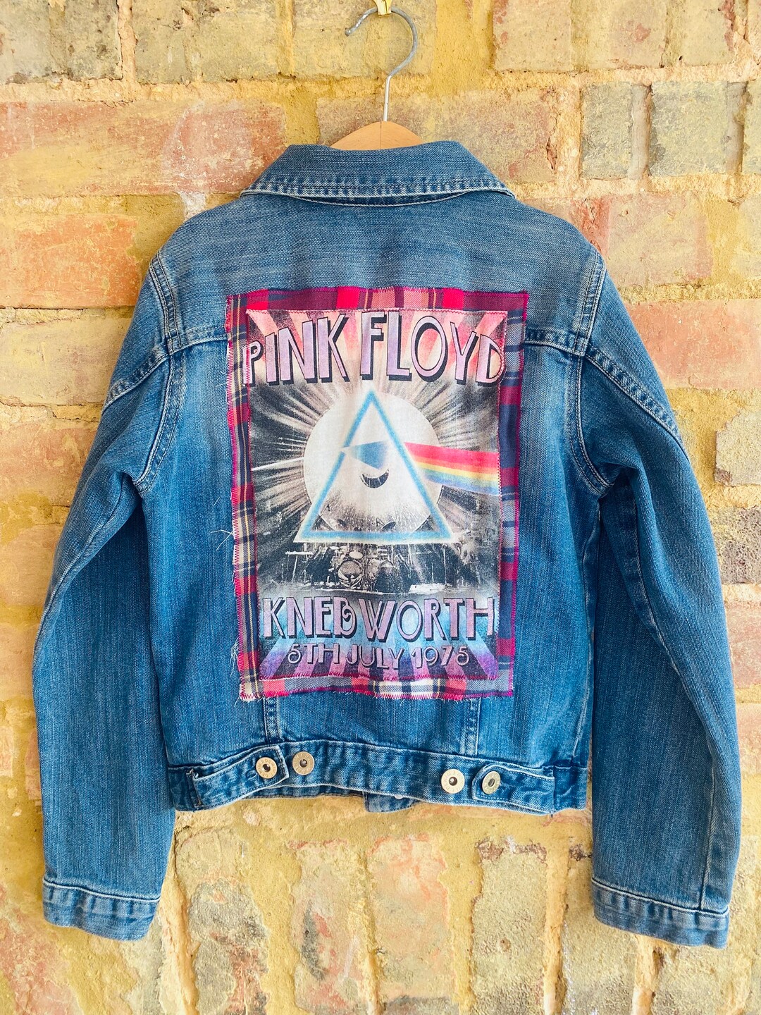 Upcyced Pink Floyd Denim Jacket Knebworth Sustainable - Etsy