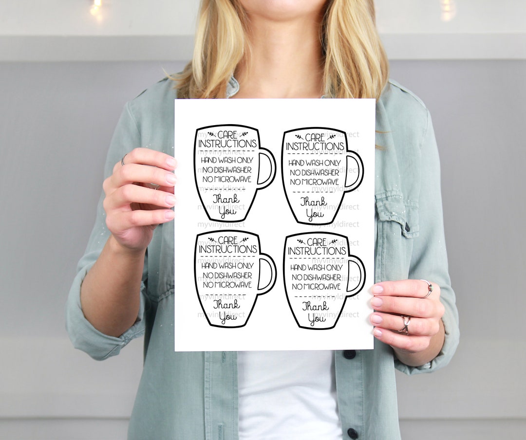 Mug Wash Care Instructions Printable File • 1 Design • PDF • Print File ...