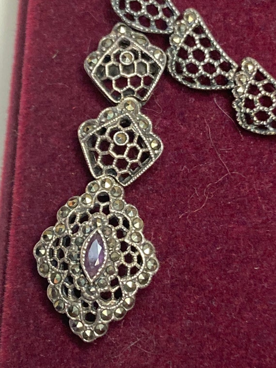 Sterling Filigree M.R.F. Resources Jewelry Set with A… - Gem