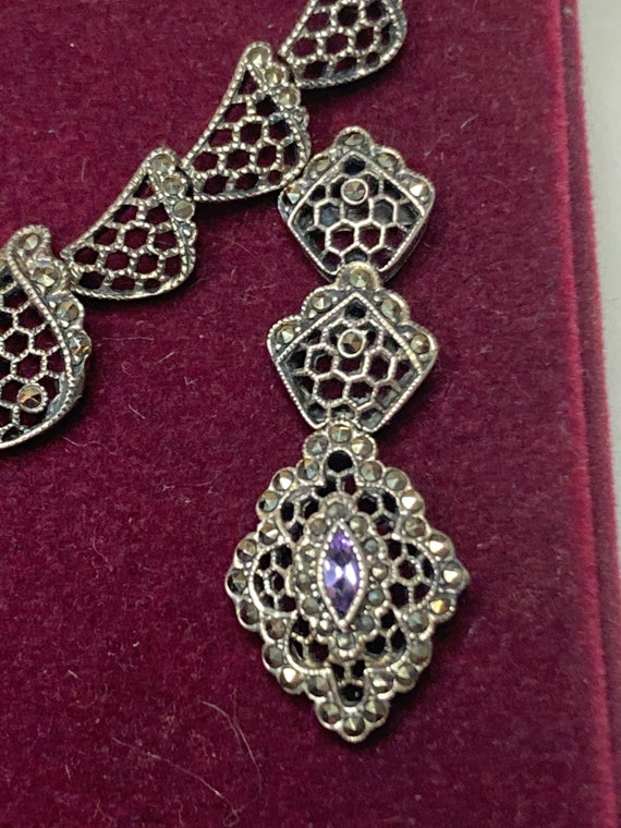 Sterling Filigree M.R.F. Resources Jewelry Set with A… - Gem