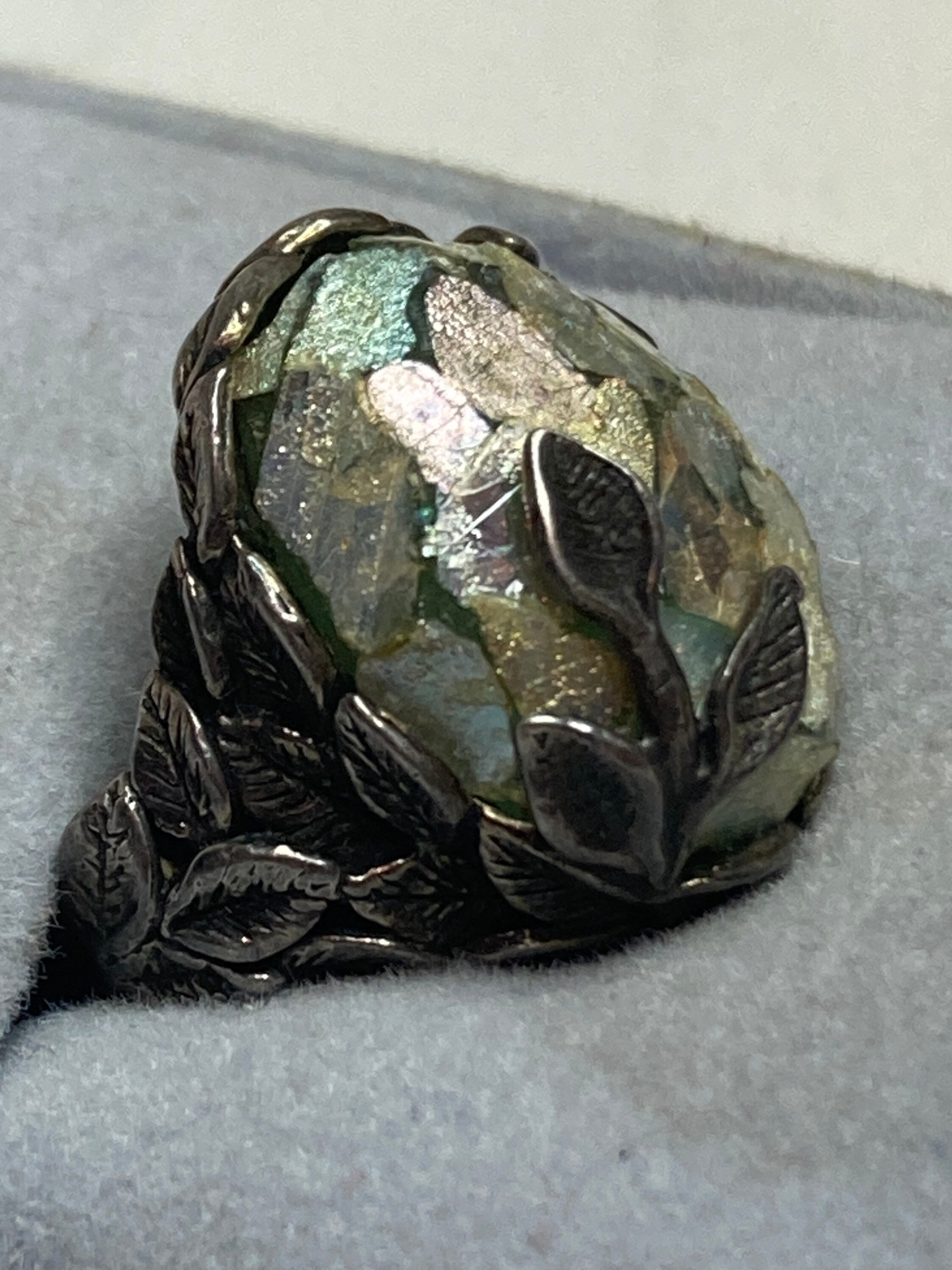 Noa Zuman Ancient Glass and Sterling Designer Ring - Etsy