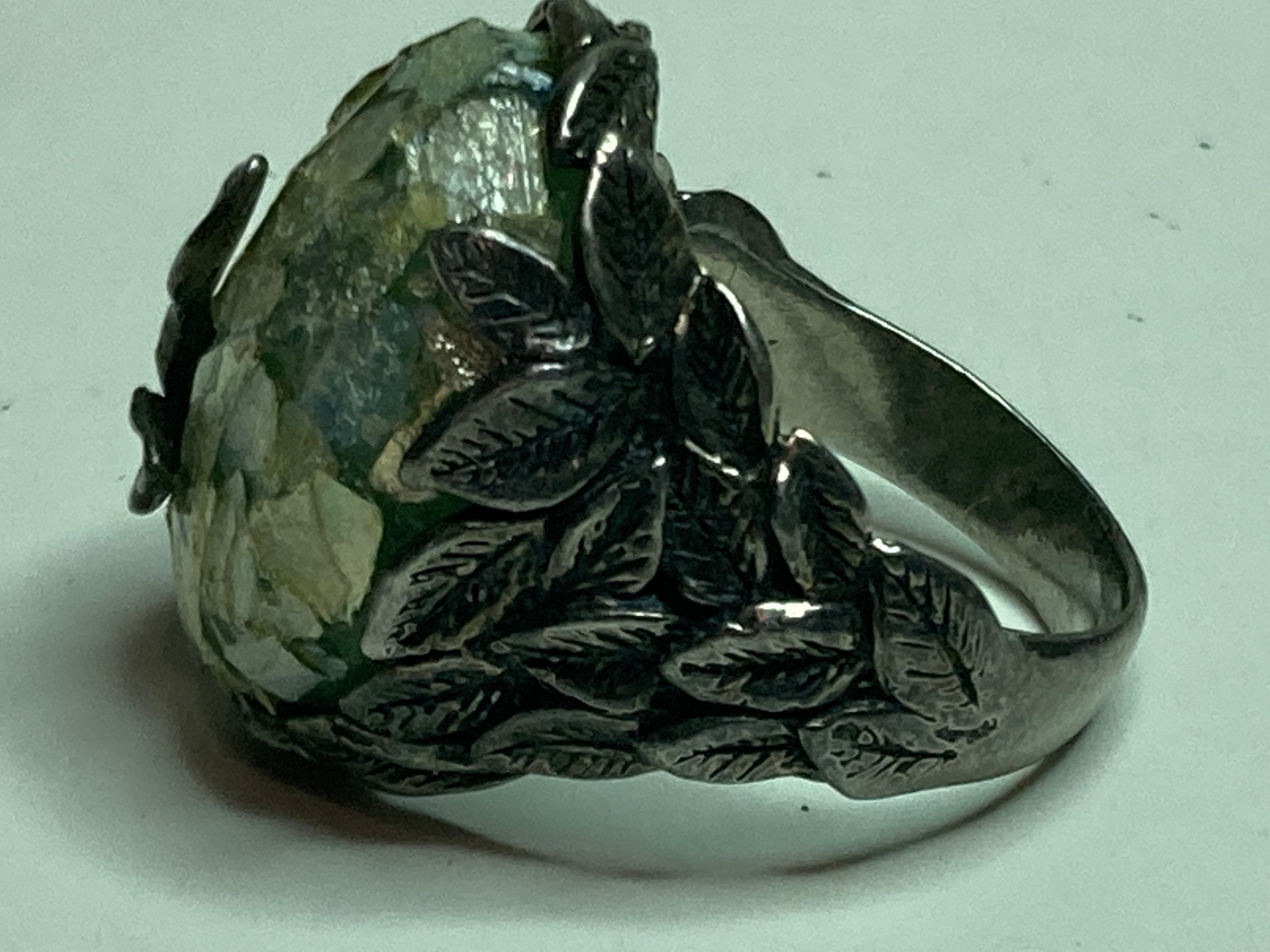Noa Zuman Ancient Glass and Sterling Designer Ring - Etsy