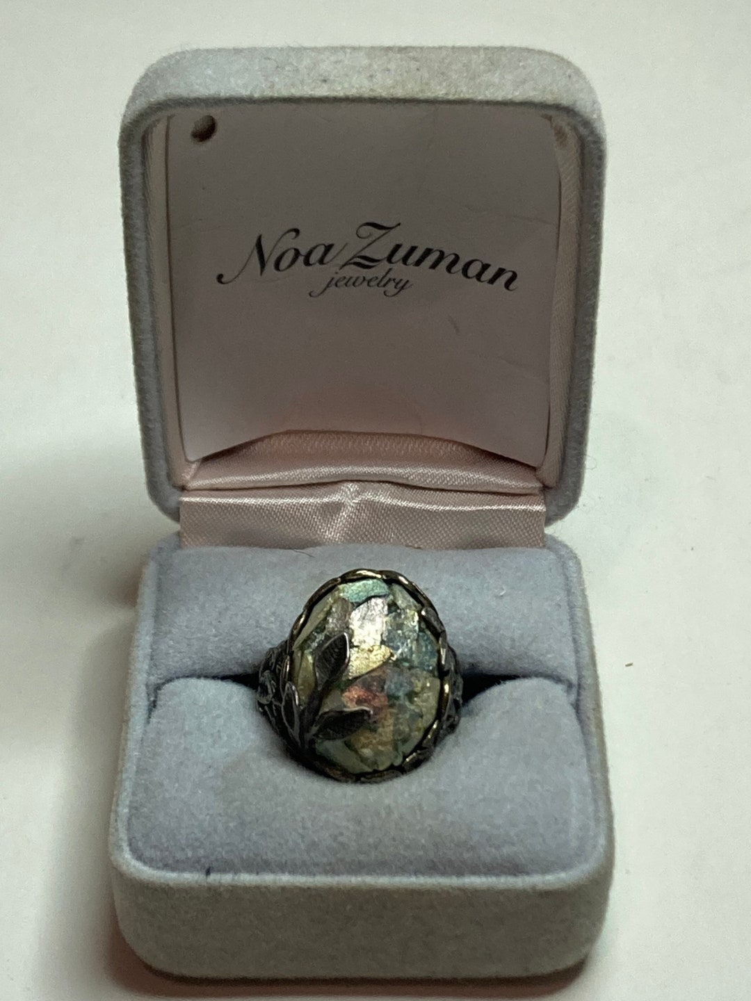 Noa Zuman Ancient Glass and Sterling Designer Ring - Etsy