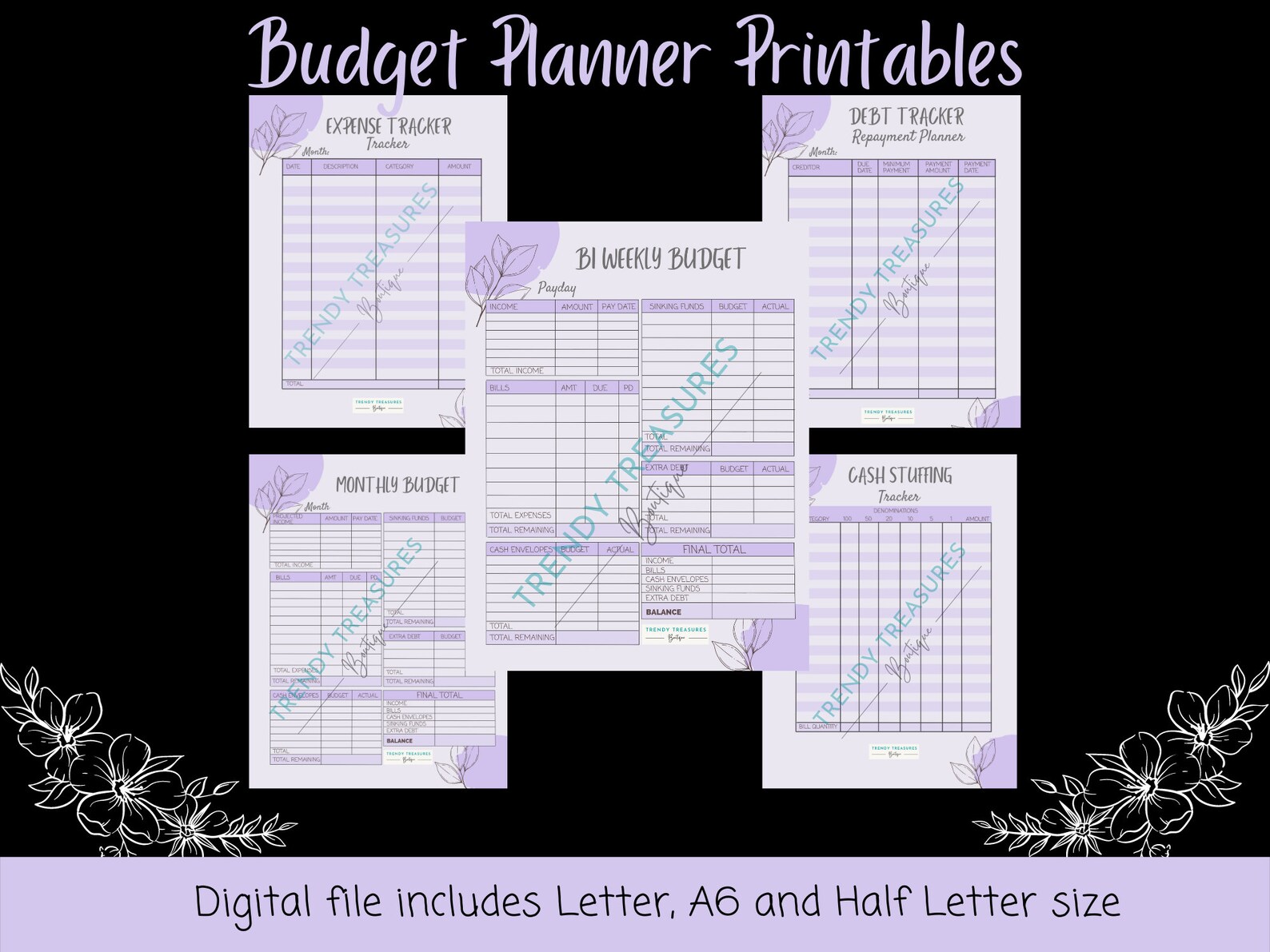 Easy Budget Planner, Printable, Budget by Paycheck, US Letter, Half ...