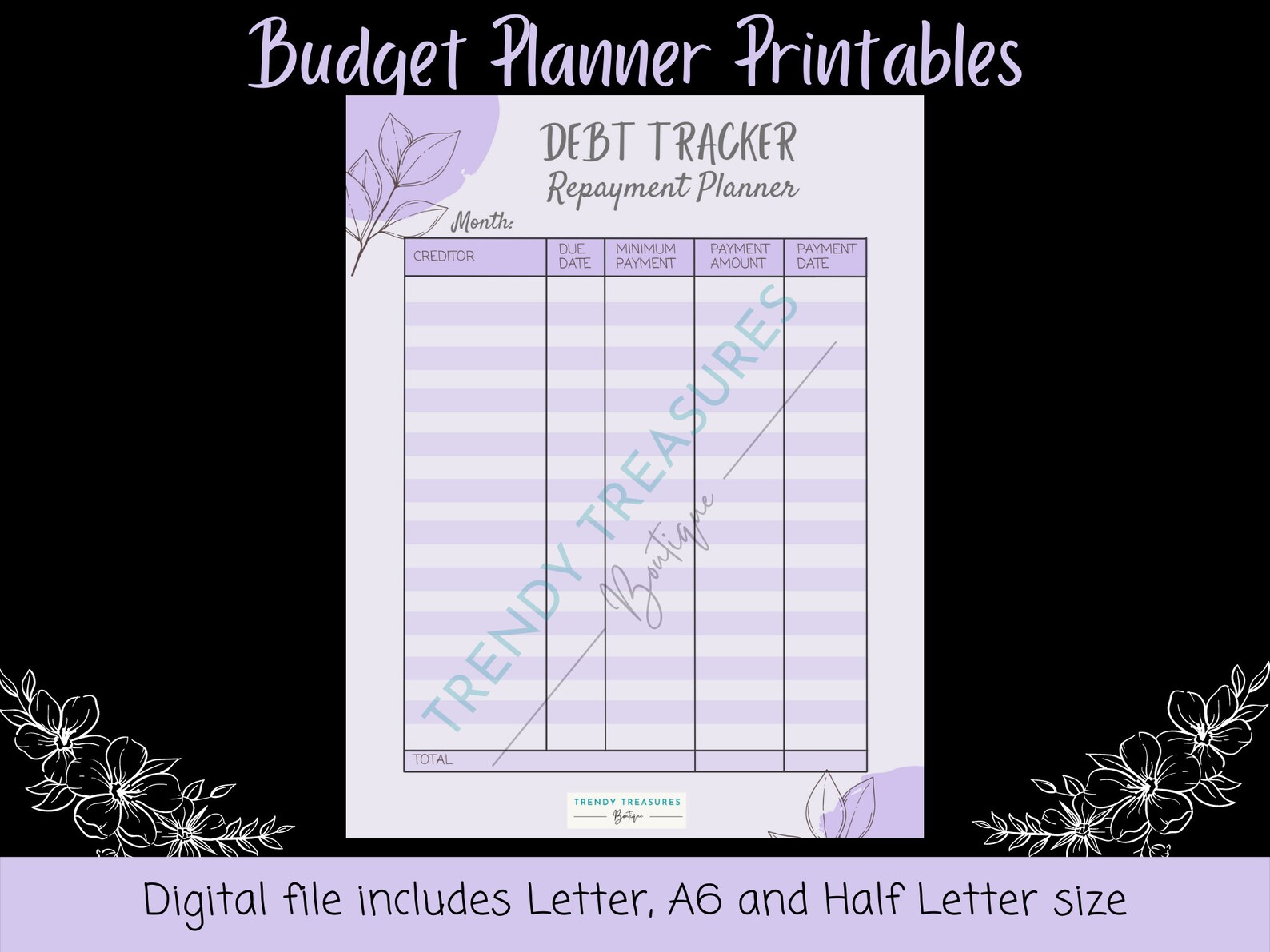 Easy Budget Planner, Printable, Budget by Paycheck, US Letter, Half ...