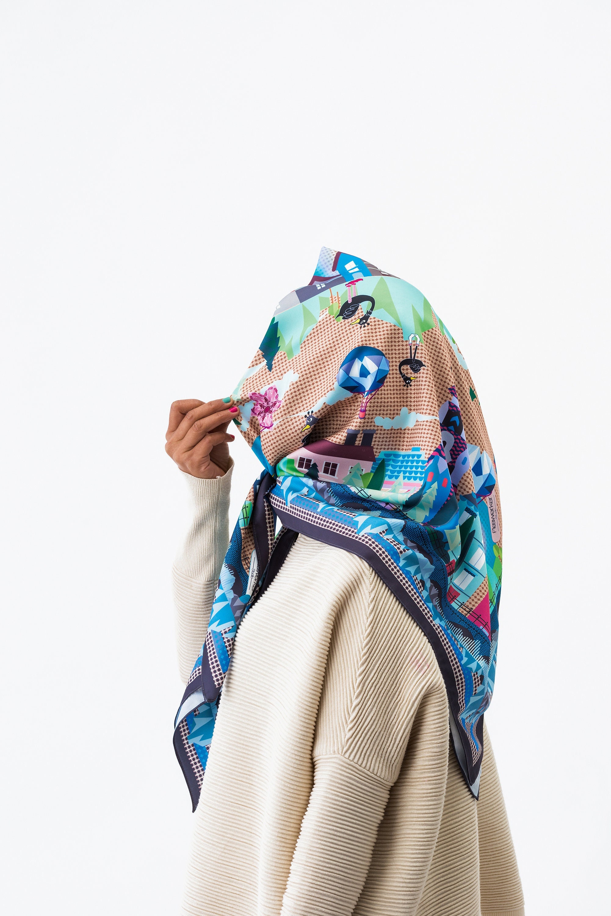 Houses Road Map Pattern Illustration,paÑuelo BUFANDA , Gift Idea ...