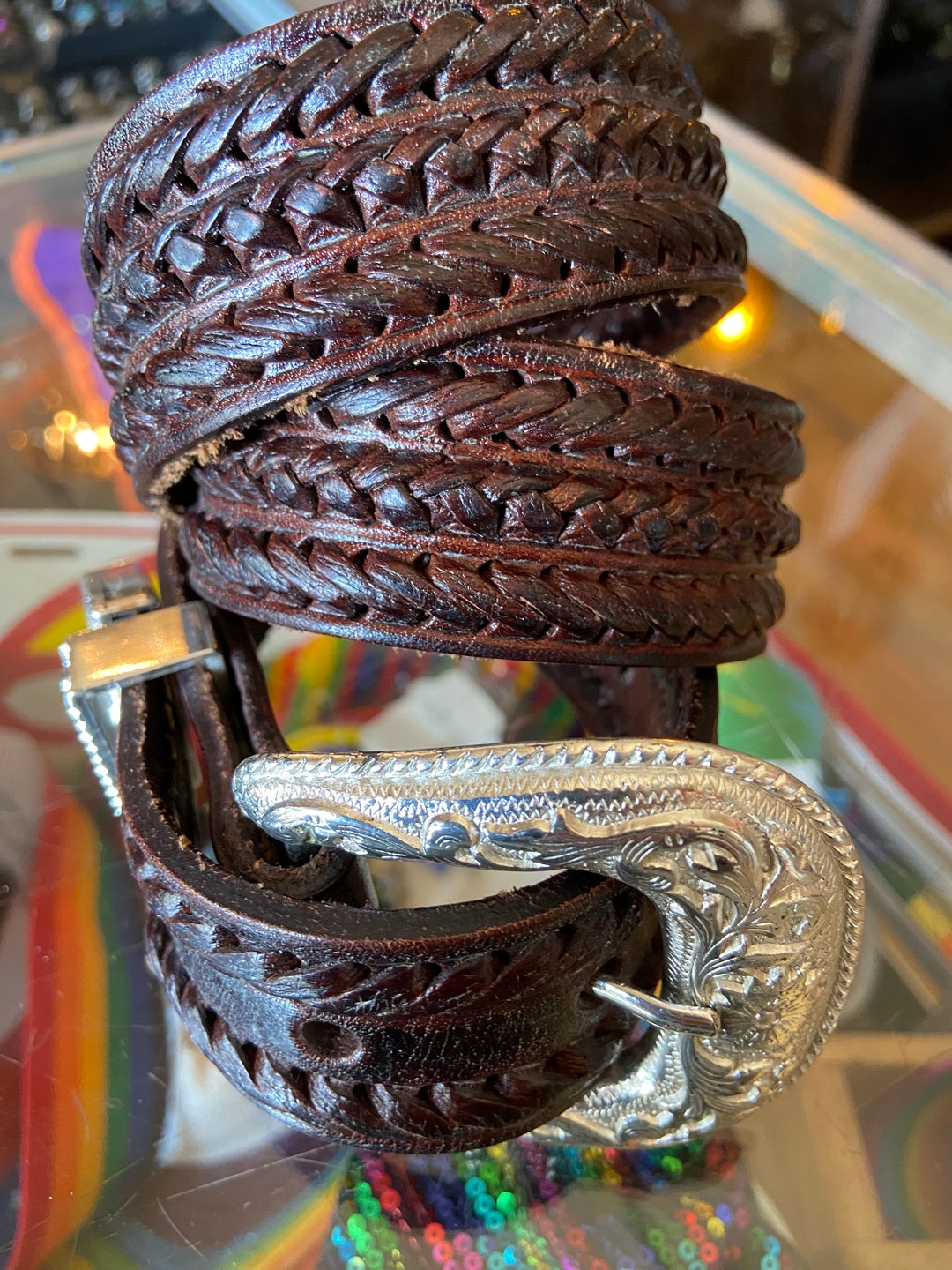 Handtooled Snap Buckle Western Belt - Etsy