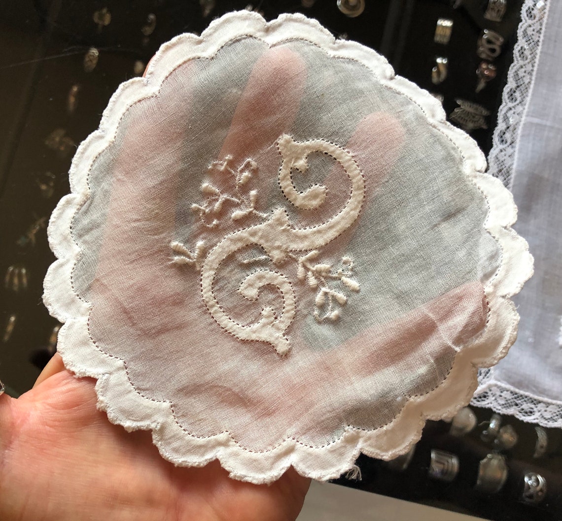 Lot of 4 Vintage White Cotton Lace Embroidered Cut Out | Etsy