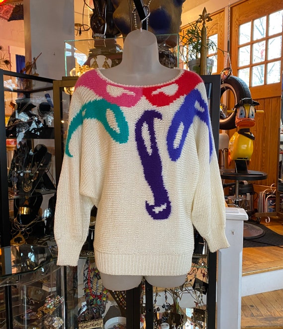 Authentic 90’s Vintage Sweater Ivory Color and Fussy … - Gem