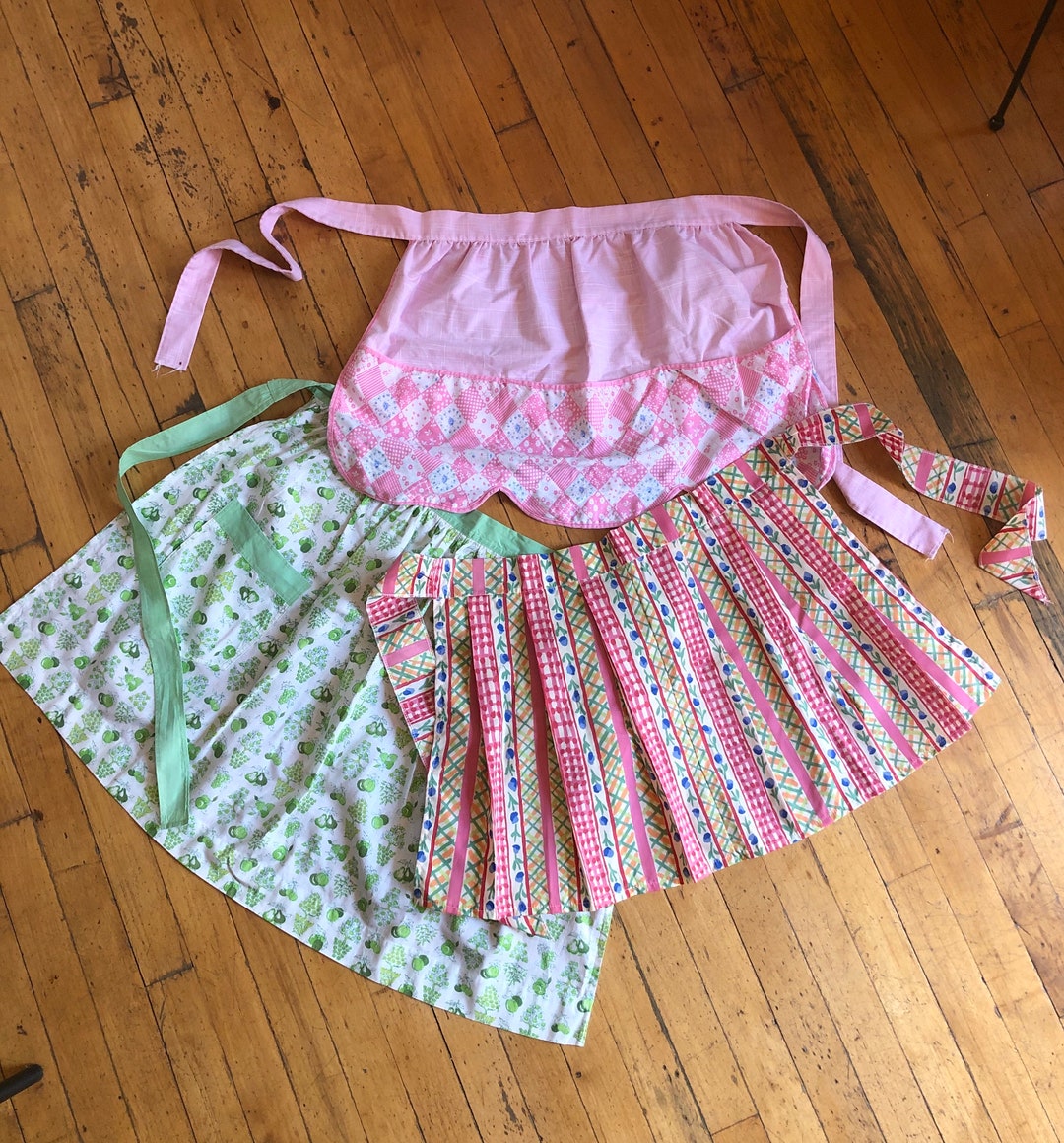 Lot of 3 Aprons 2 Handmade and 1 Store Bought is Reversible - Etsy