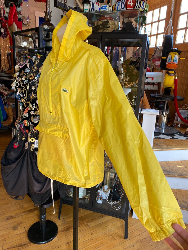 80s Vintage IZOD Yellow Nylon Pullover Jacket Wind Breaker | Etsy