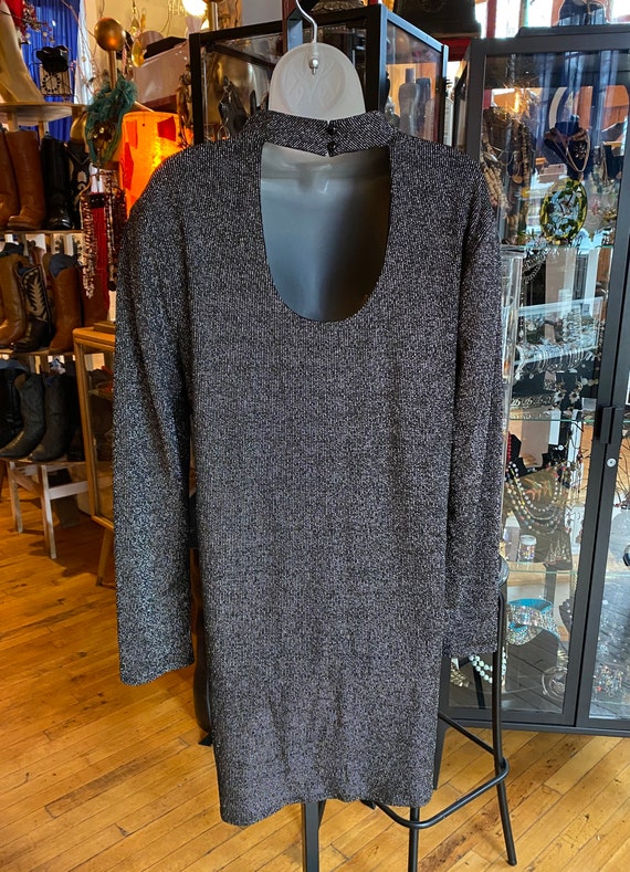 90’s Retro Black and Metallic Silver Dress - Gem