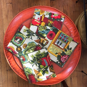 Set of 4 Vintage Cloth Table Napkins, Reproduction Antique Turn of the ...